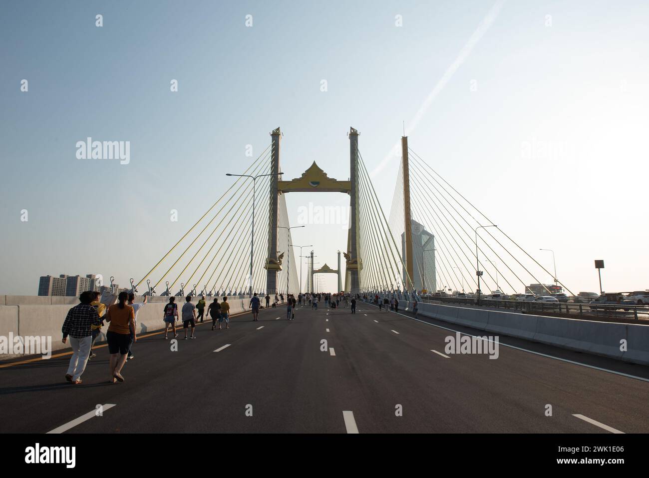 Bangkok, Thailand. 17th Feb, 2024. People walk around and admire And ...