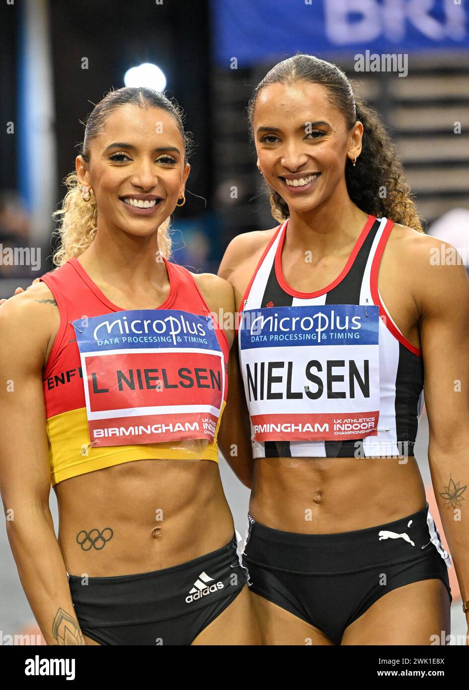 Birmingham, UK. 17th Feb, 2024. Twin sisters NIELSEN Laviai (L) and ...