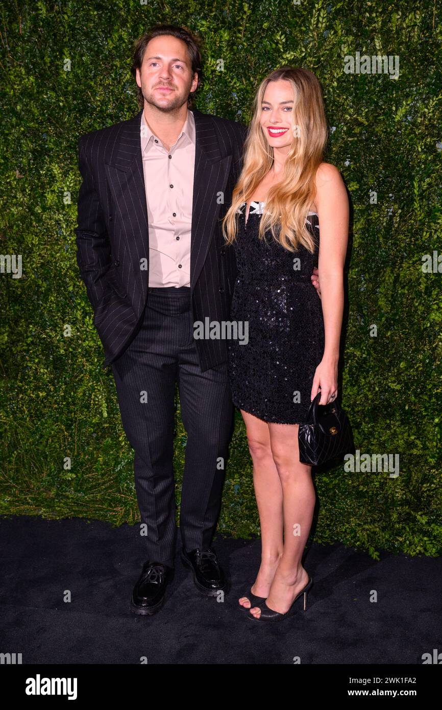 London, UK. Saturday 17th February 2024. Tom Ackerley and Margot Robbie ...