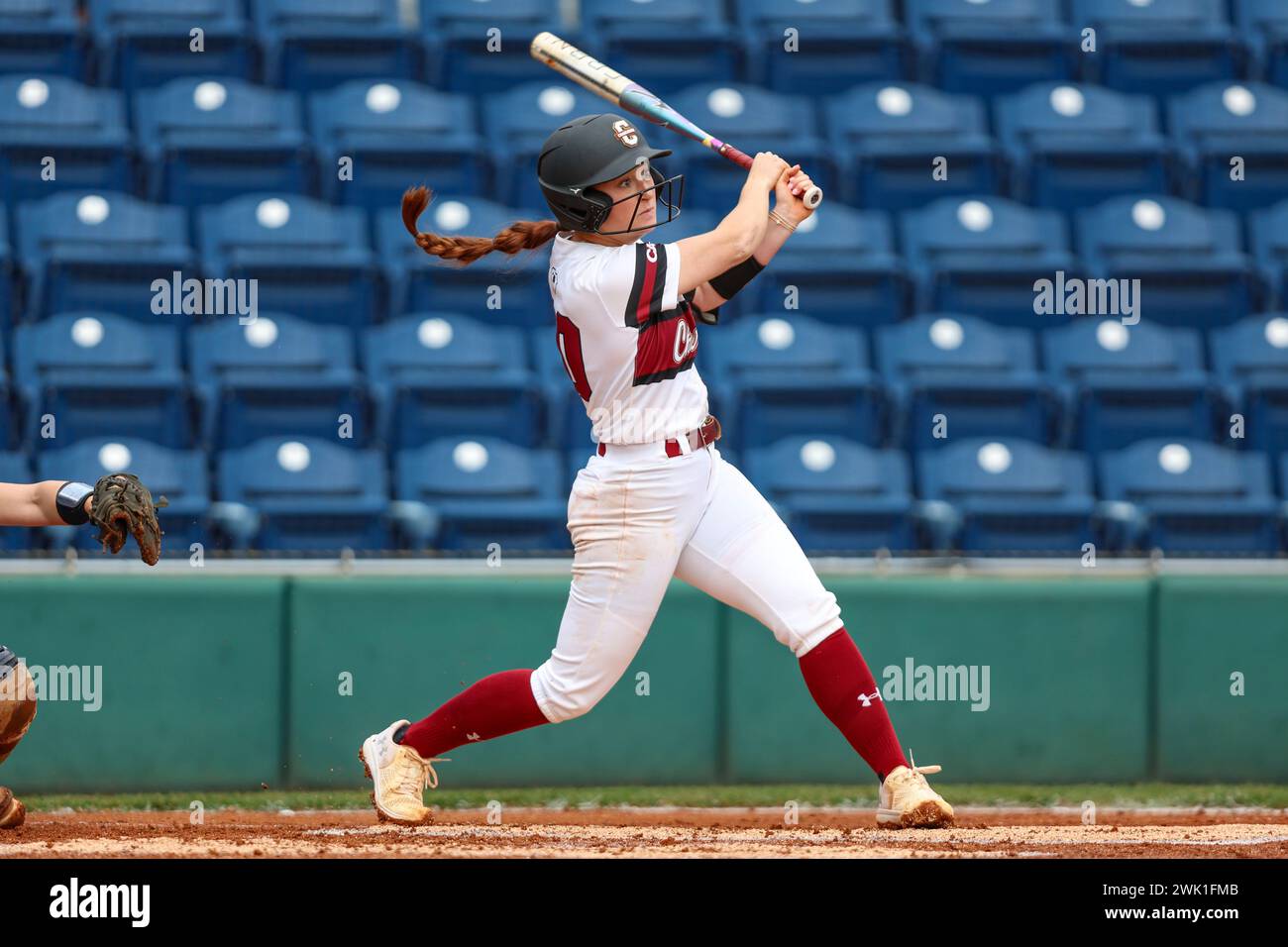 College of Charleston catcher Shealyn Starks (00) bats during an NCAA ...