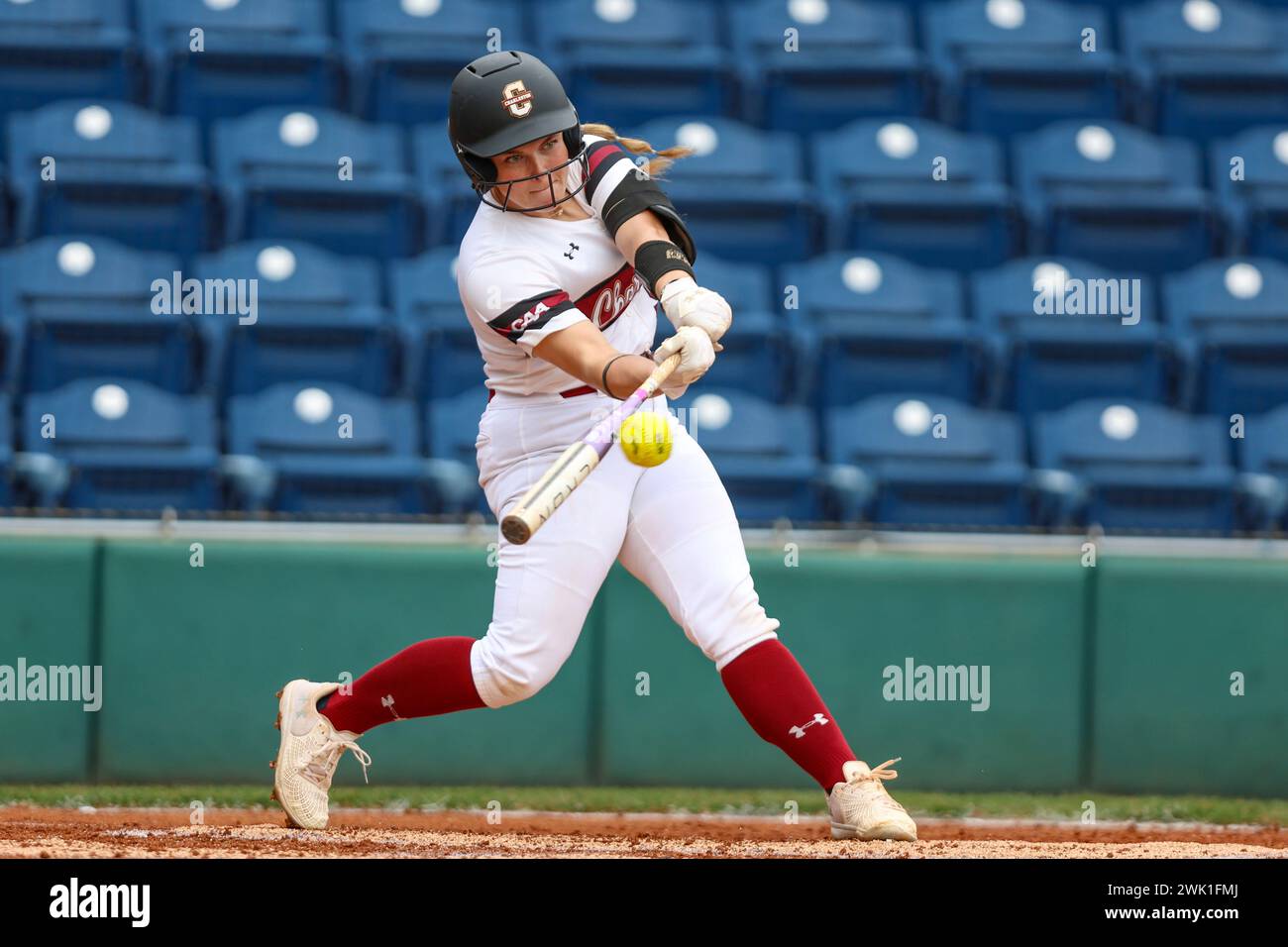 College of Charleston outfielder Halle Cannon (99) bats during an NCAA ...