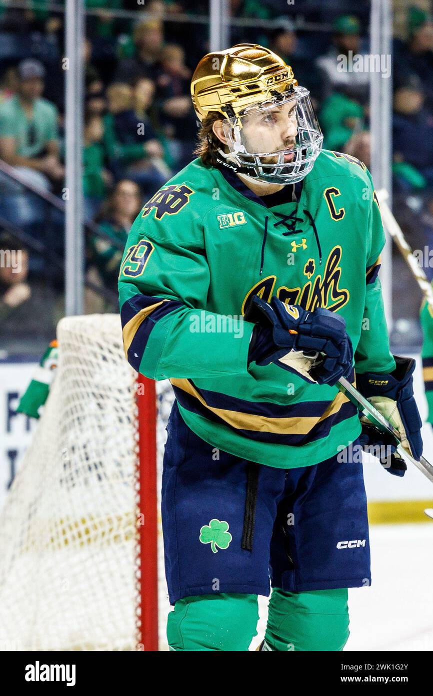February 17, 2024: Notre Dame forward Landon Slaggert (19) during NCAA ...