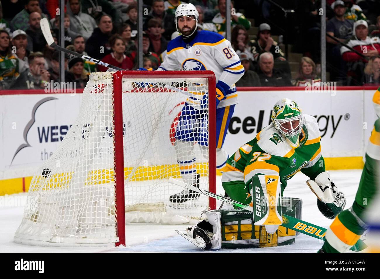 Minnesota Wild goaltender Filip Gustavsson (32) gives up a goal to ...