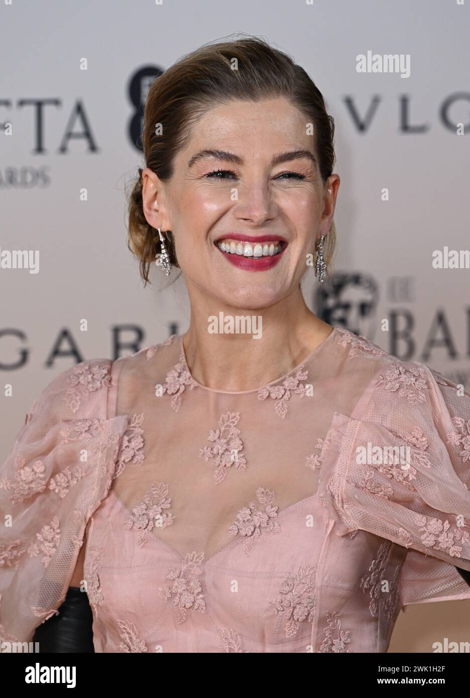 London, UK. February 17th, 2024. Rosamund Pike arriving at 2024 EE ...