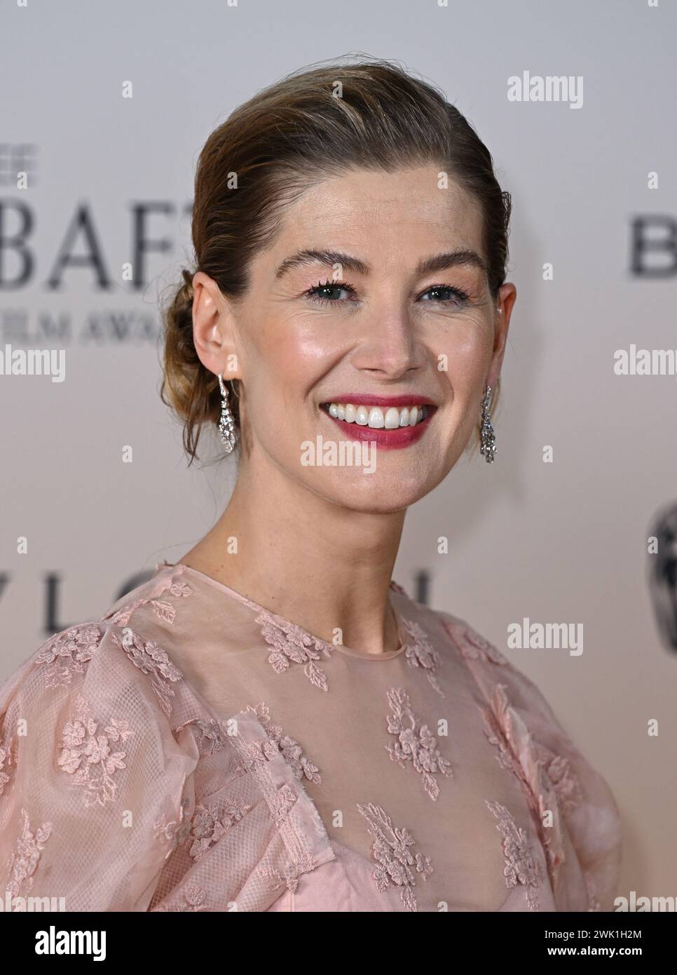 London, UK. February 17th, 2024. Rosamund Pike arriving at 2024 EE ...