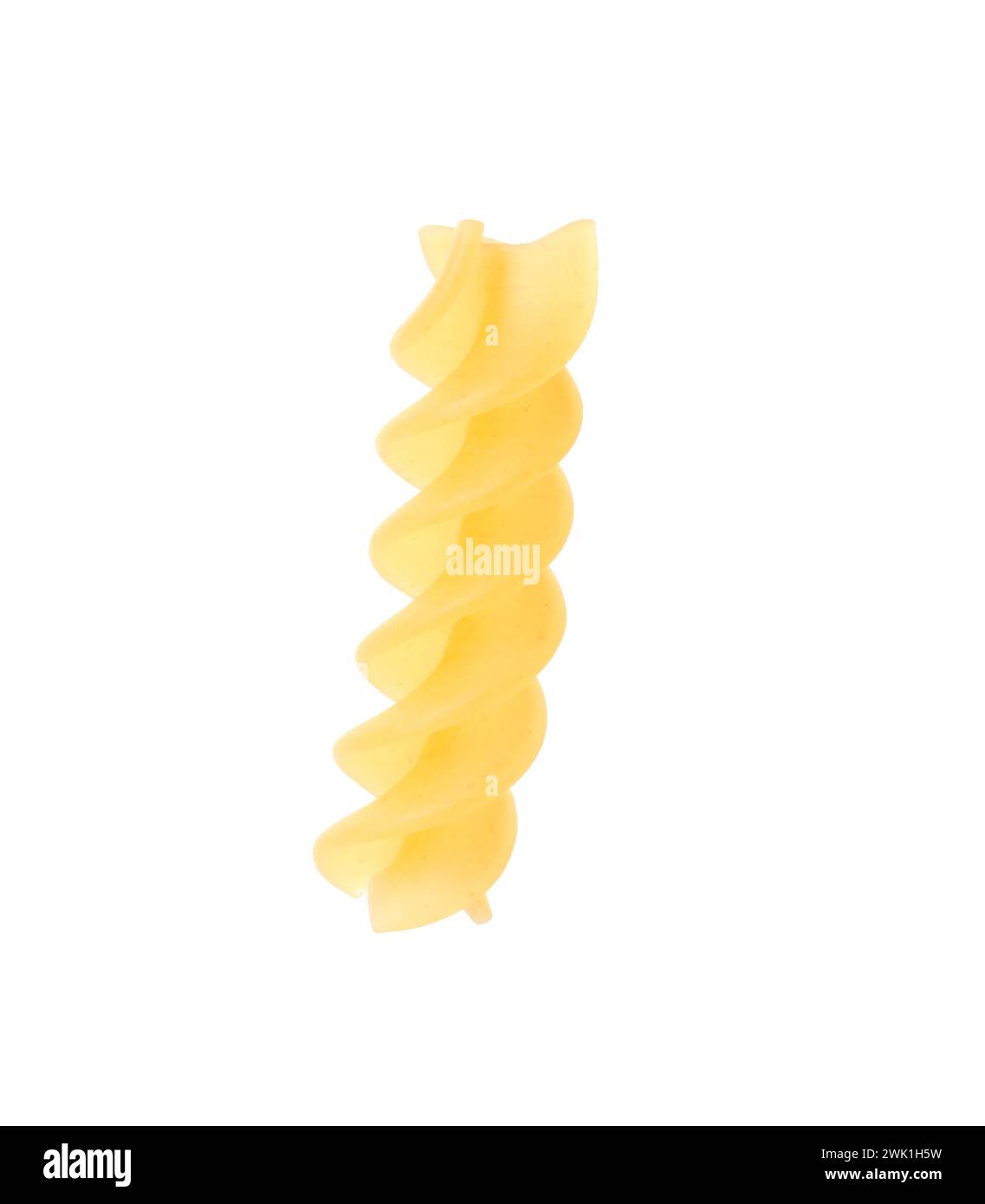 One piece of raw fusilli pasta isolated on white Stock Photo - Alamy