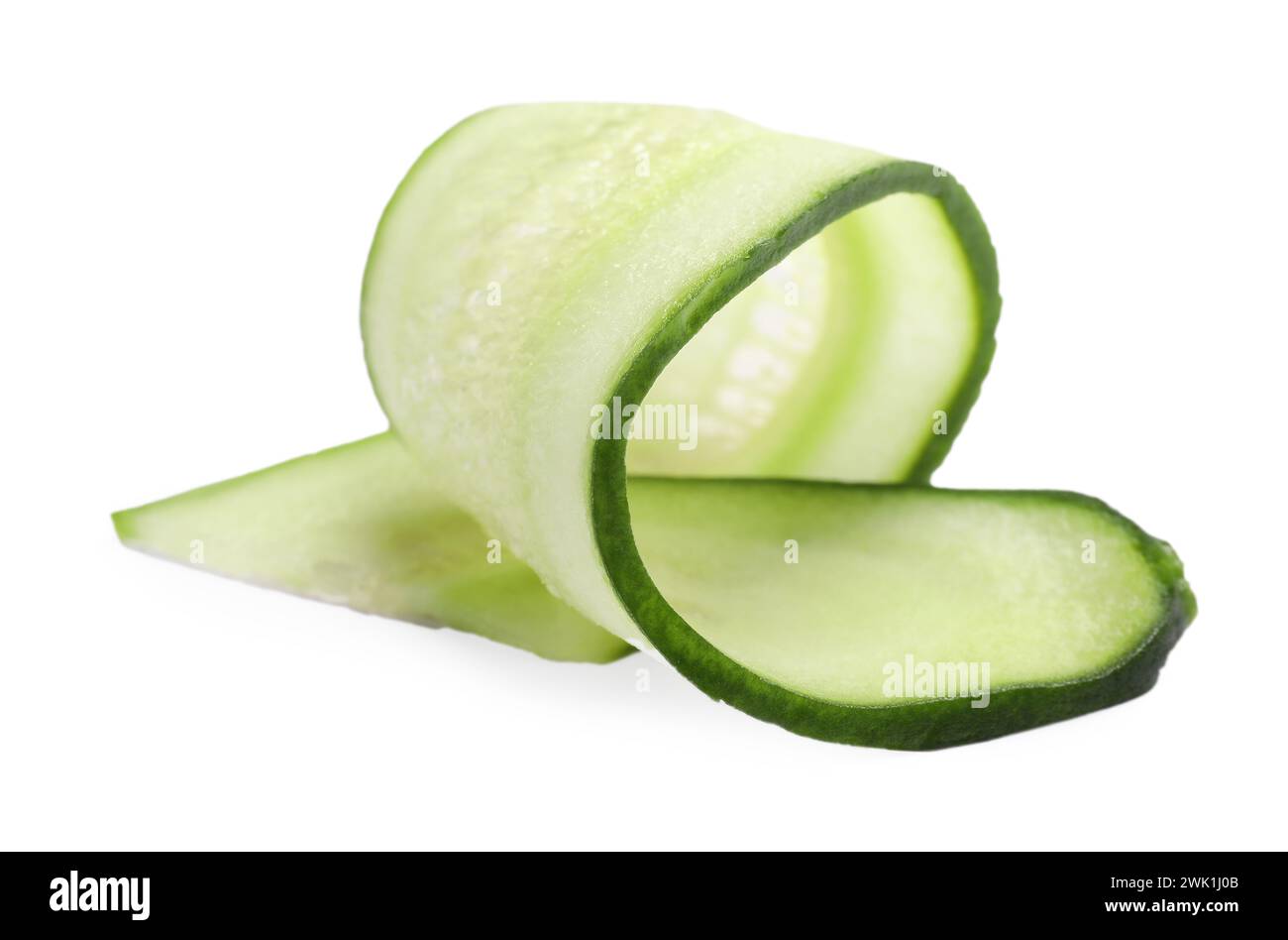 Slice of fresh cucumber isolated on white Stock Photo - Alamy