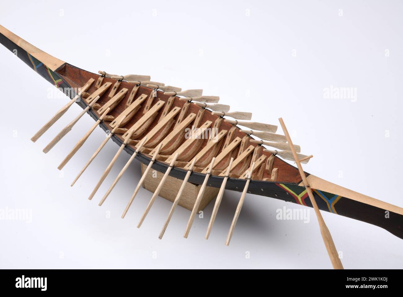 Kaile Bachhari with oars, a scaled-down model representing a traditional boat from Bengal ...