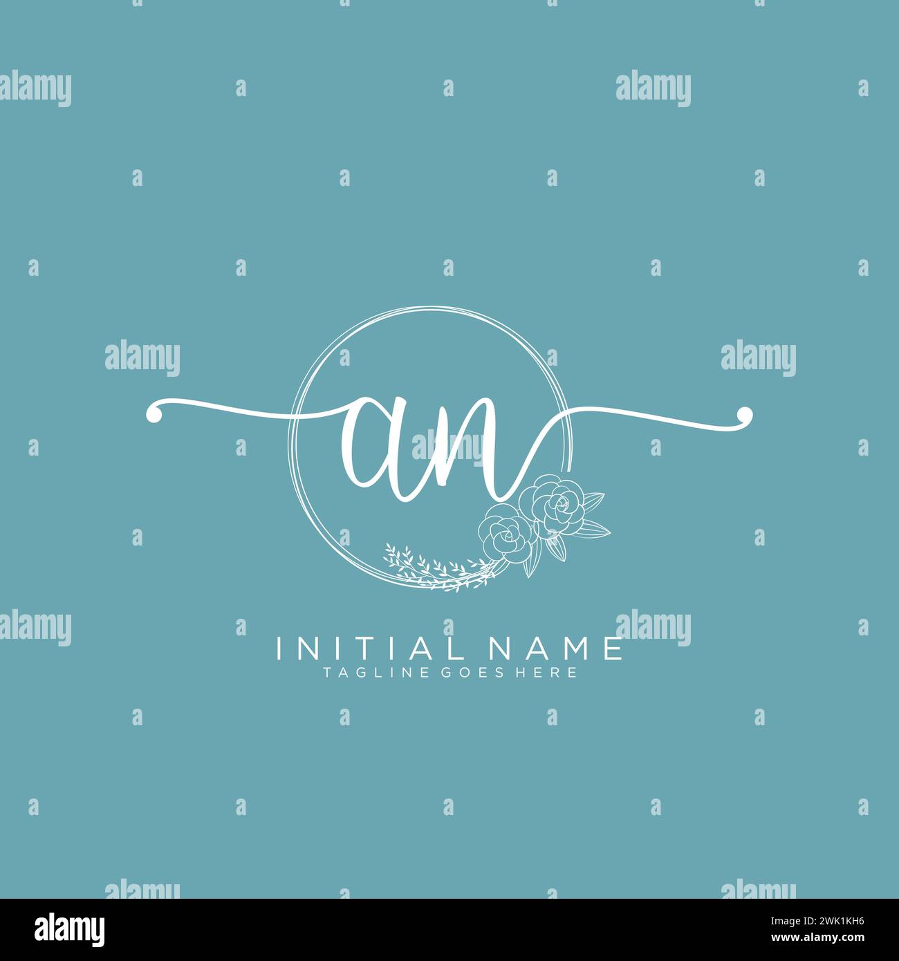 AN Initial handwriting logo with circle Stock Vector Image & Art - Alamy