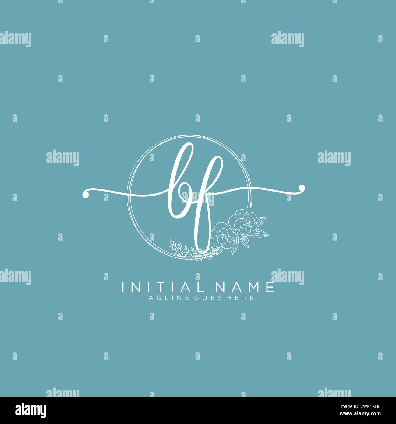 BF Initial handwriting logo with circle Stock Vector Image & Art - Alamy