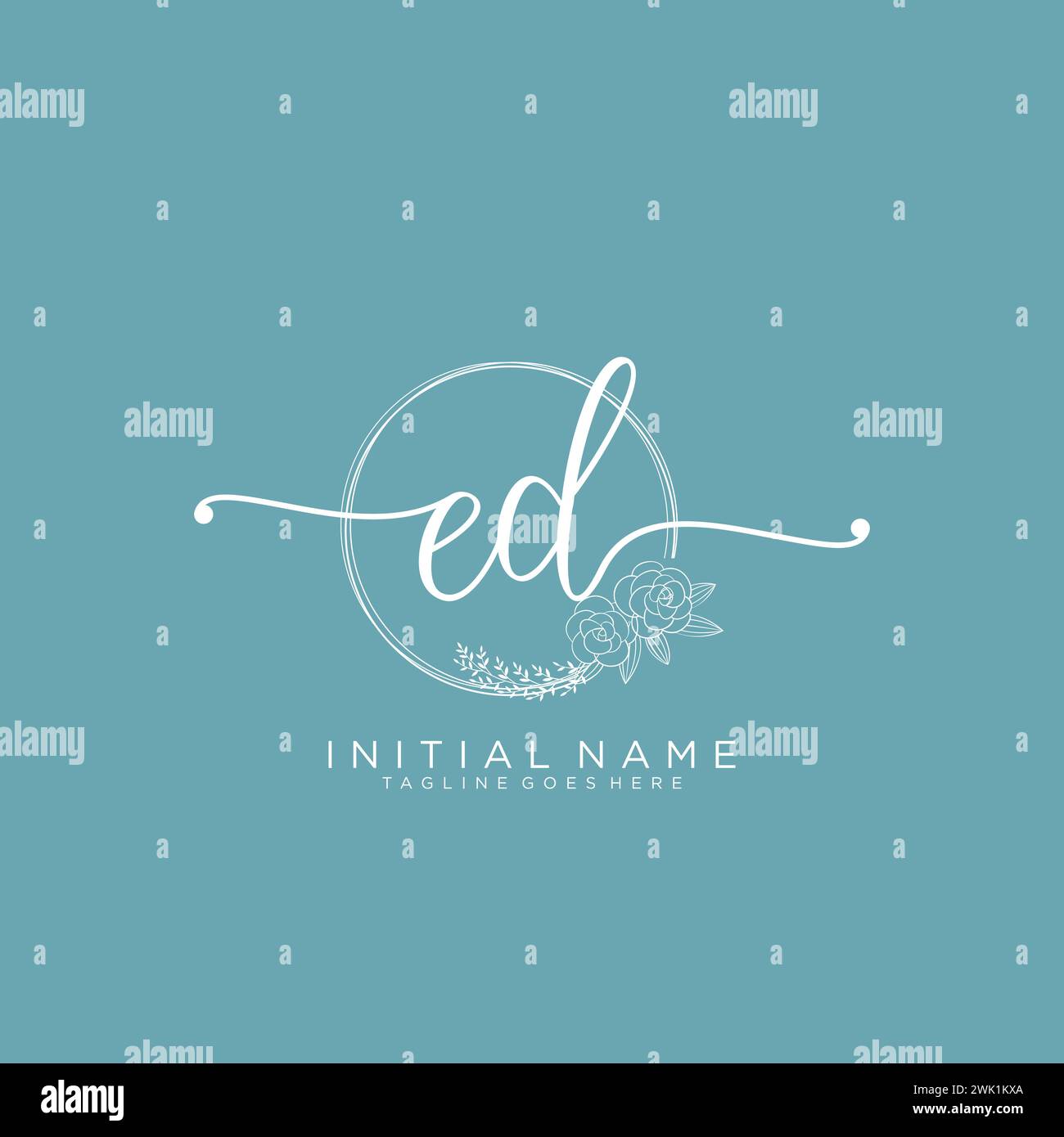 ED Initial handwriting logo with circle Stock Vector Image & Art - Alamy