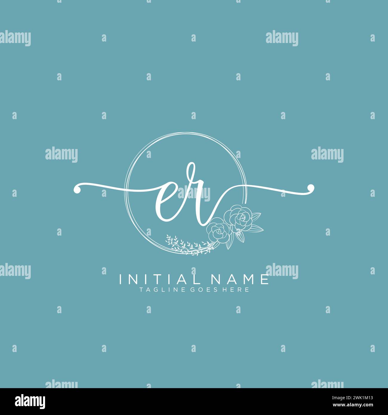 ER Initial handwriting logo with circle Stock Vector Image & Art - Alamy