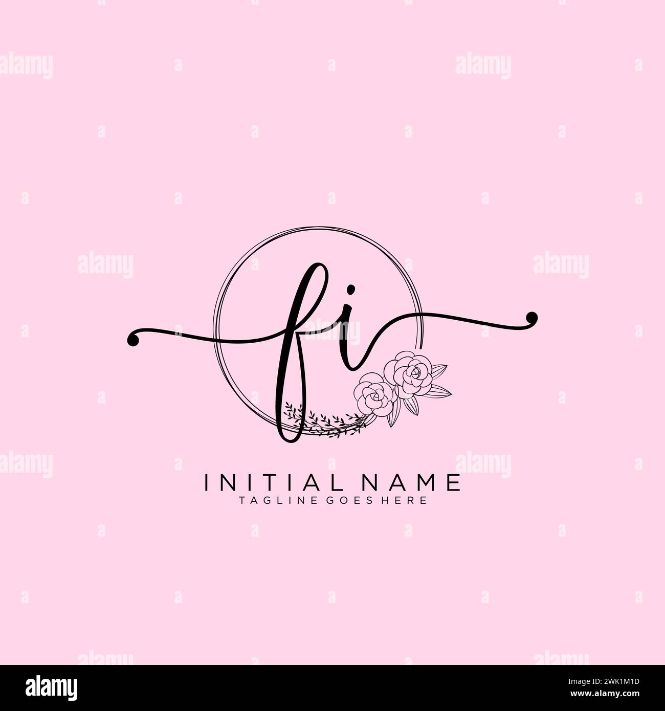FI Initial handwriting logo with circle Stock Vector Image & Art - Alamy