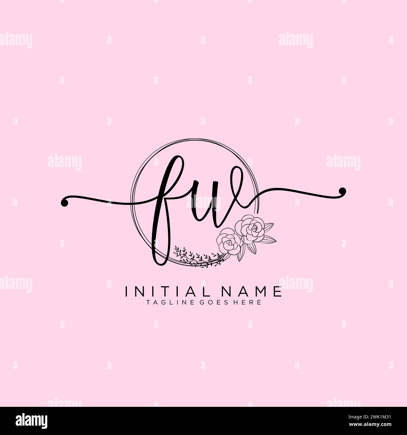 FW Initial handwriting logo with circle Stock Vector Image & Art - Alamy