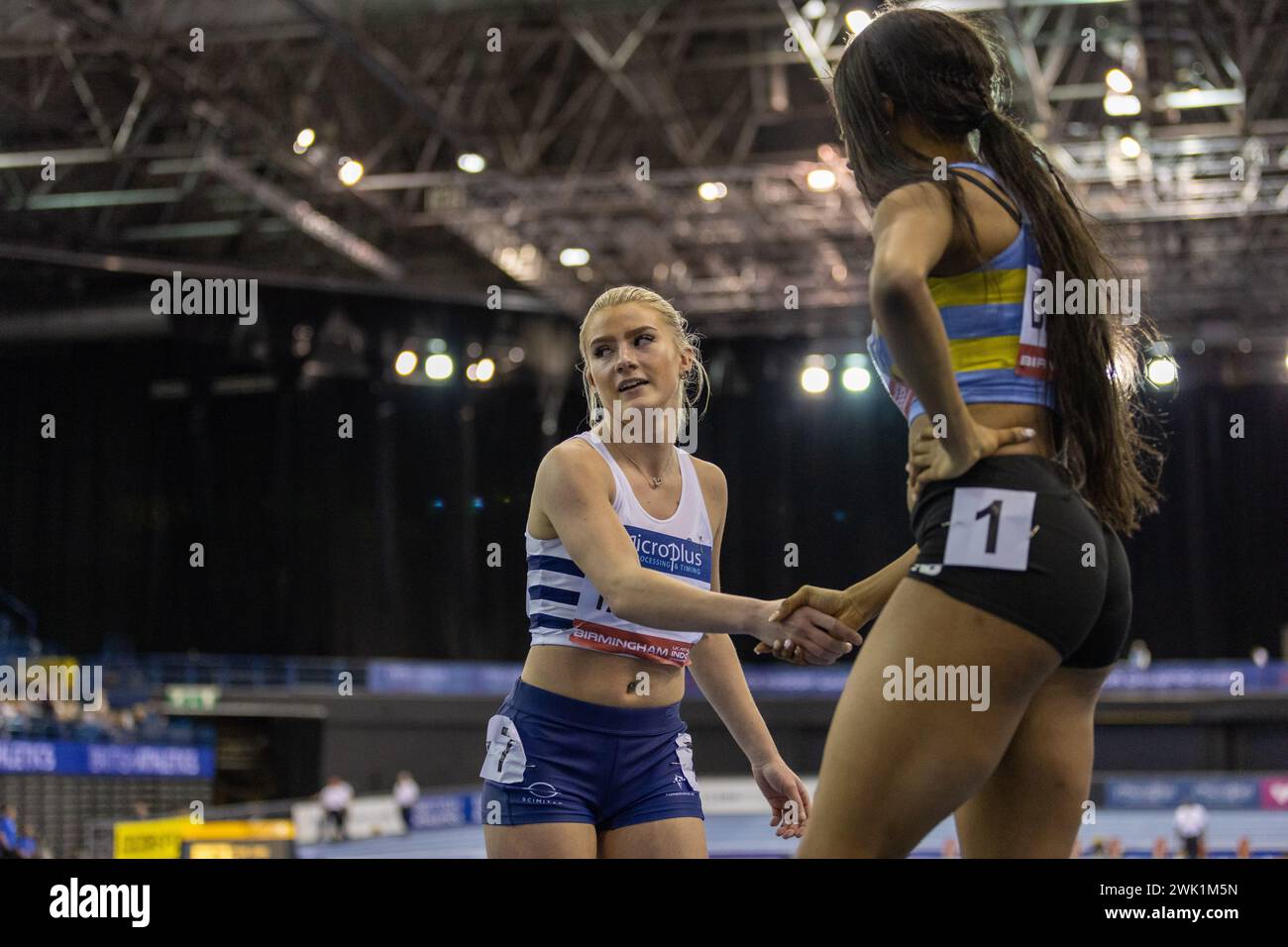 Birmingham, 17 February 2024, 60m Women Heats- Lucy Tallon and Ayoola ...