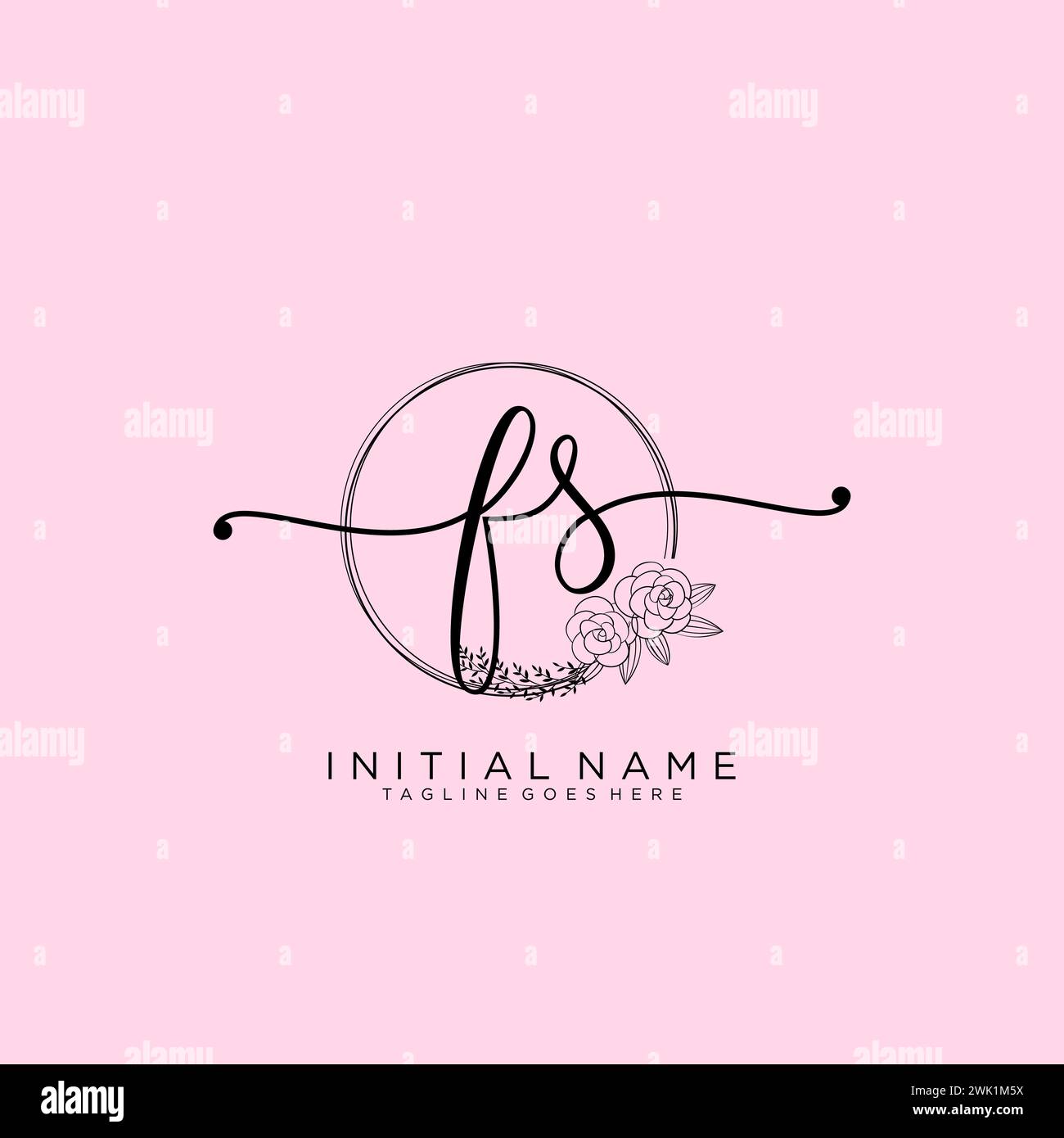 FS Initial handwriting logo with circle Stock Vector Image & Art - Alamy
