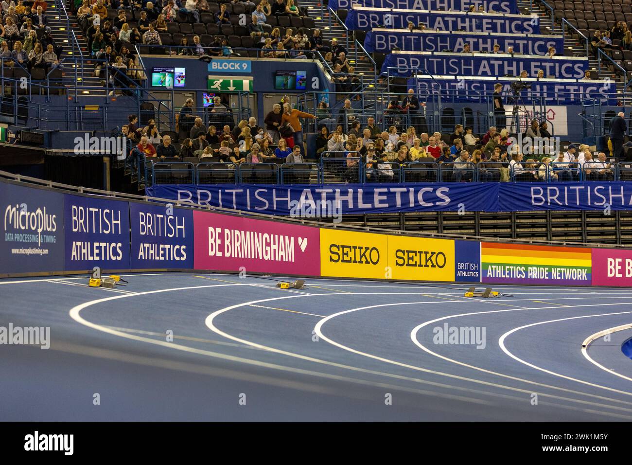 Birmingham, 17 February 2024, audience and sponsors banners at the ...