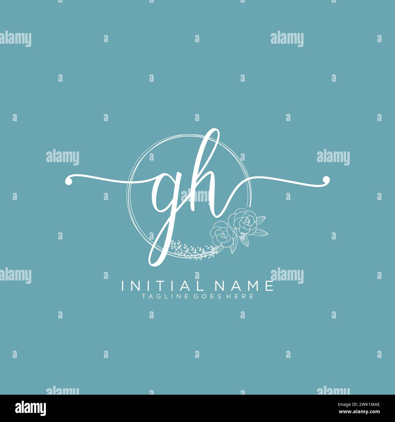 GH Initial handwriting logo with circle Stock Vector Image & Art - Alamy