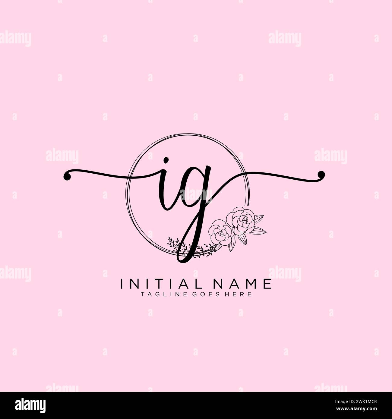 IH Initial handwriting logo with circle Stock Vector Image & Art - Alamy