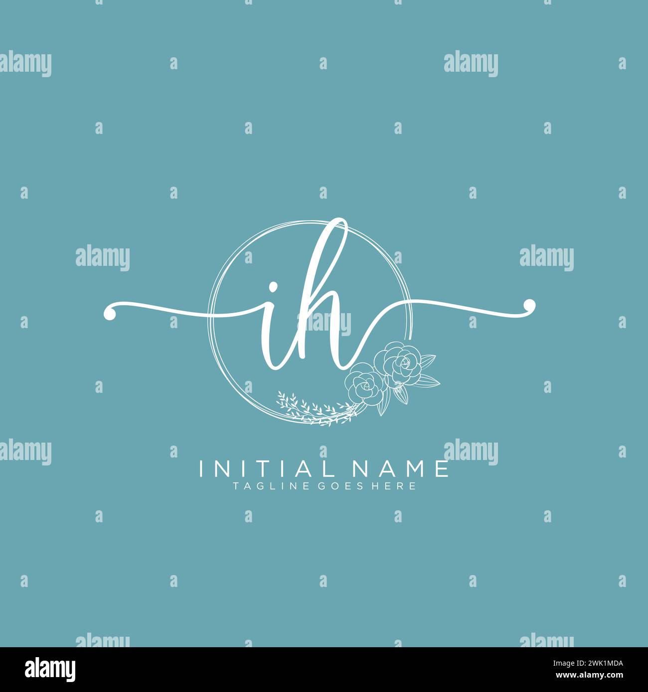 IH Initial handwriting logo with circle Stock Vector Image & Art - Alamy