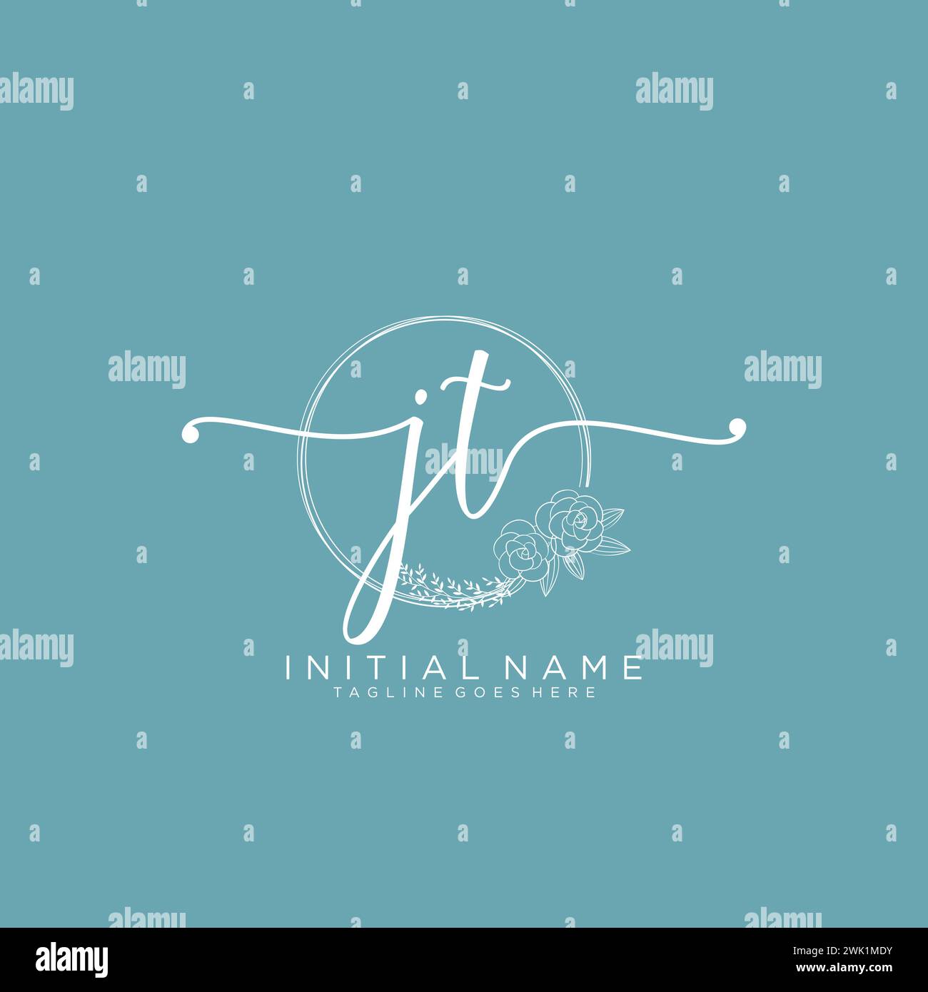 JT Initial handwriting logo with circle Stock Vector Image & Art - Alamy