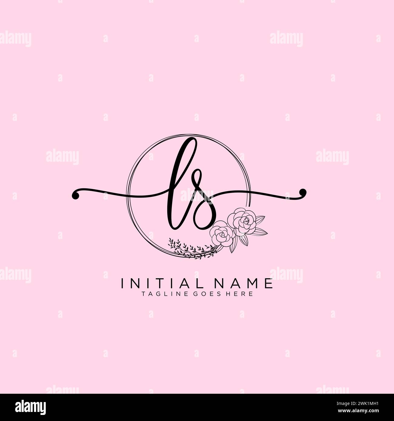 LS Initial handwriting logo with circle Stock Vector Image & Art - Alamy