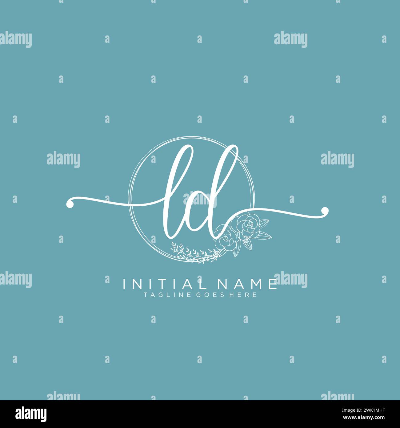 LD Initial handwriting logo with circle Stock Vector Image & Art - Alamy
