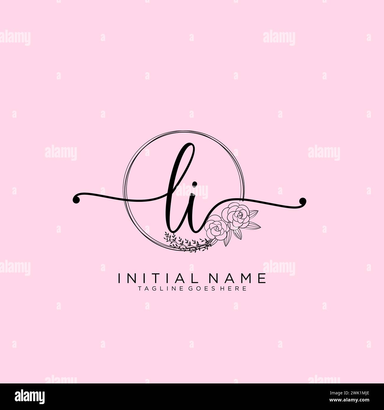 LI Initial handwriting logo with circle Stock Vector Image & Art - Alamy