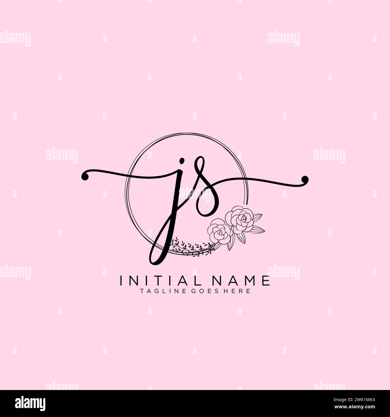 JS Initial handwriting logo with circle Stock Vector Image & Art - Alamy