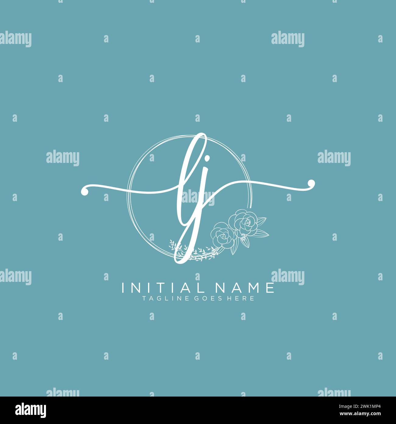 LJ Initial handwriting logo with circle Stock Vector Image & Art - Alamy