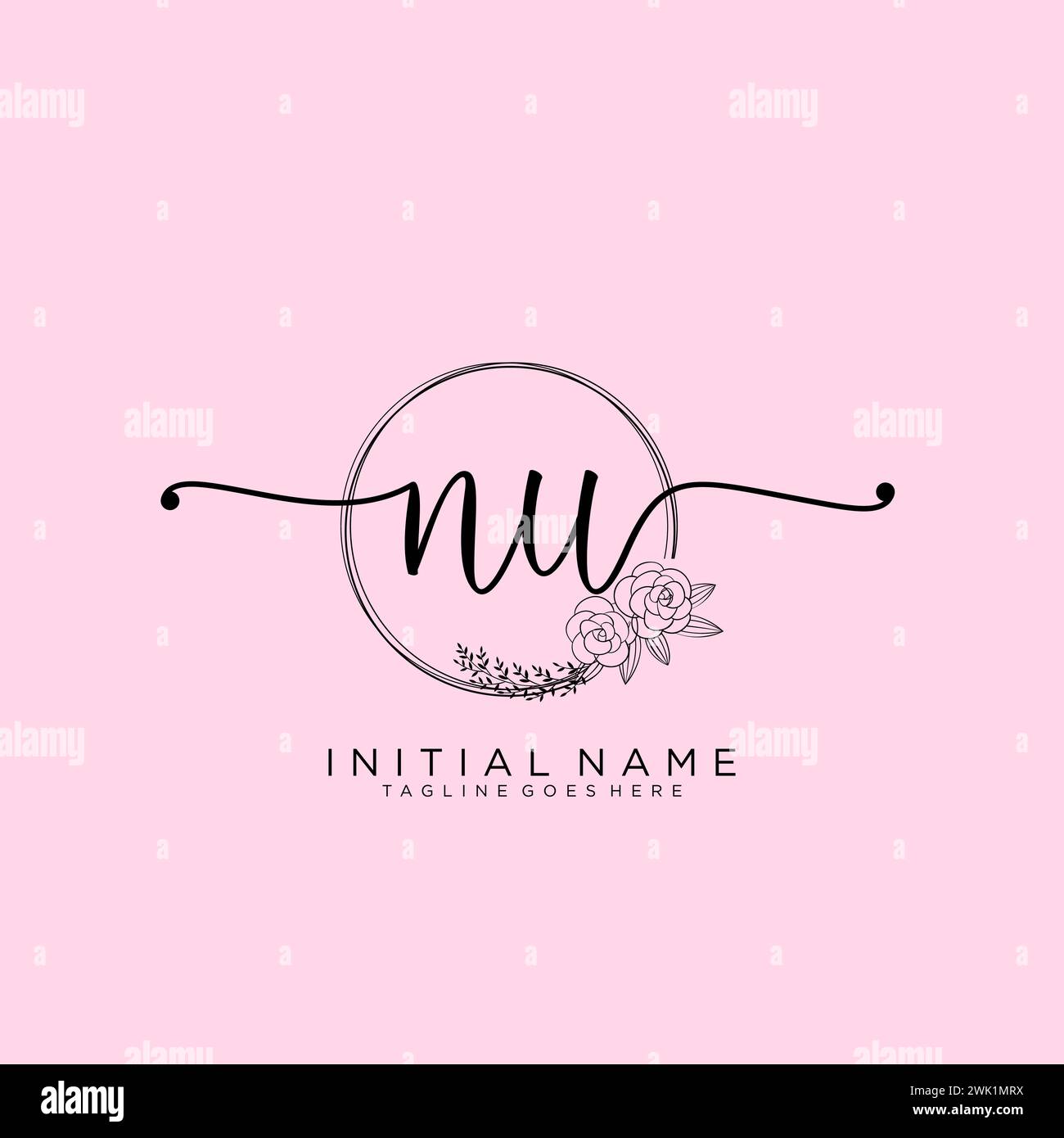 NU Initial handwriting logo with circle Stock Vector Image & Art - Alamy