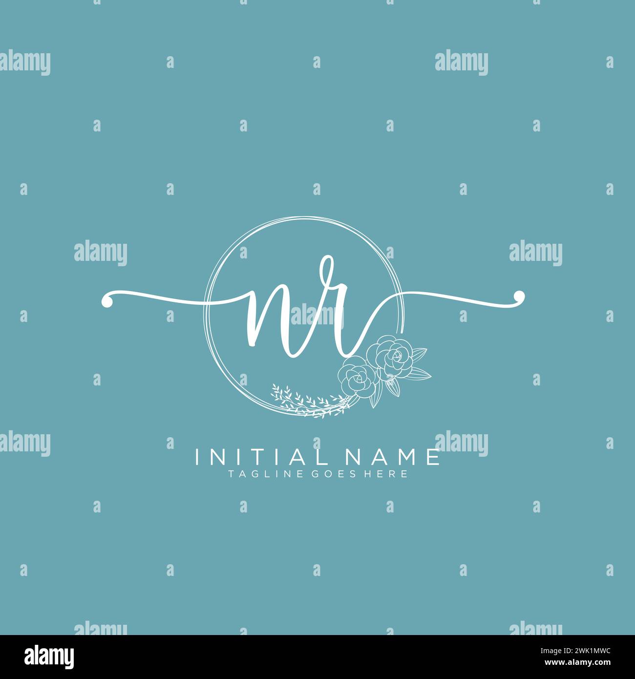 NR Initial handwriting logo with circle Stock Vector Image & Art - Alamy