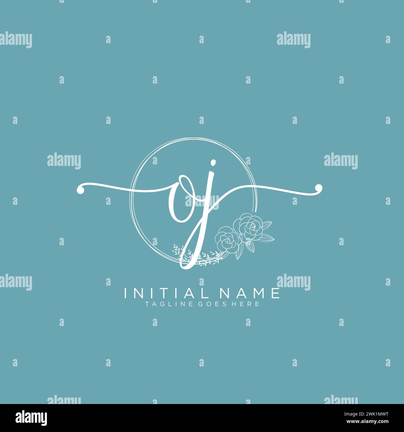 OJ Initial handwriting logo with circle Stock Vector Image & Art - Alamy