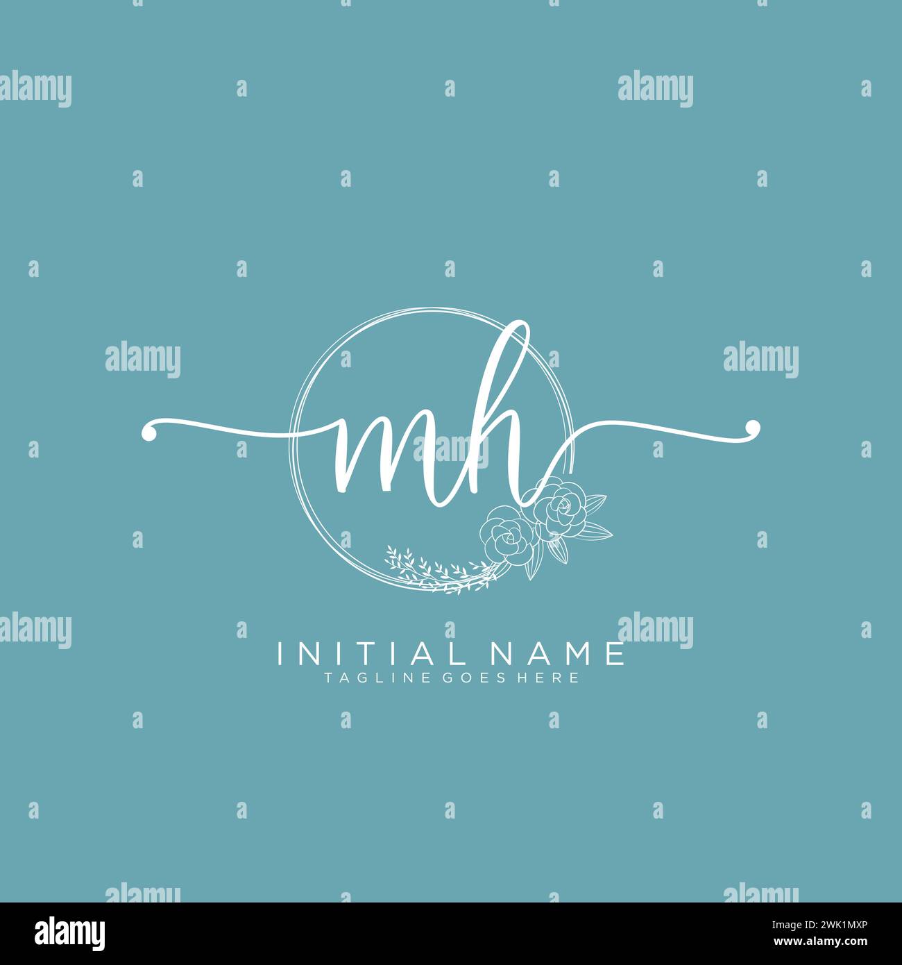 MH Initial handwriting logo with circle Stock Vector Image & Art - Alamy