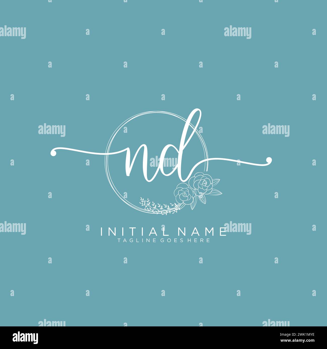 ND Initial handwriting logo with circle Stock Vector Image & Art - Alamy