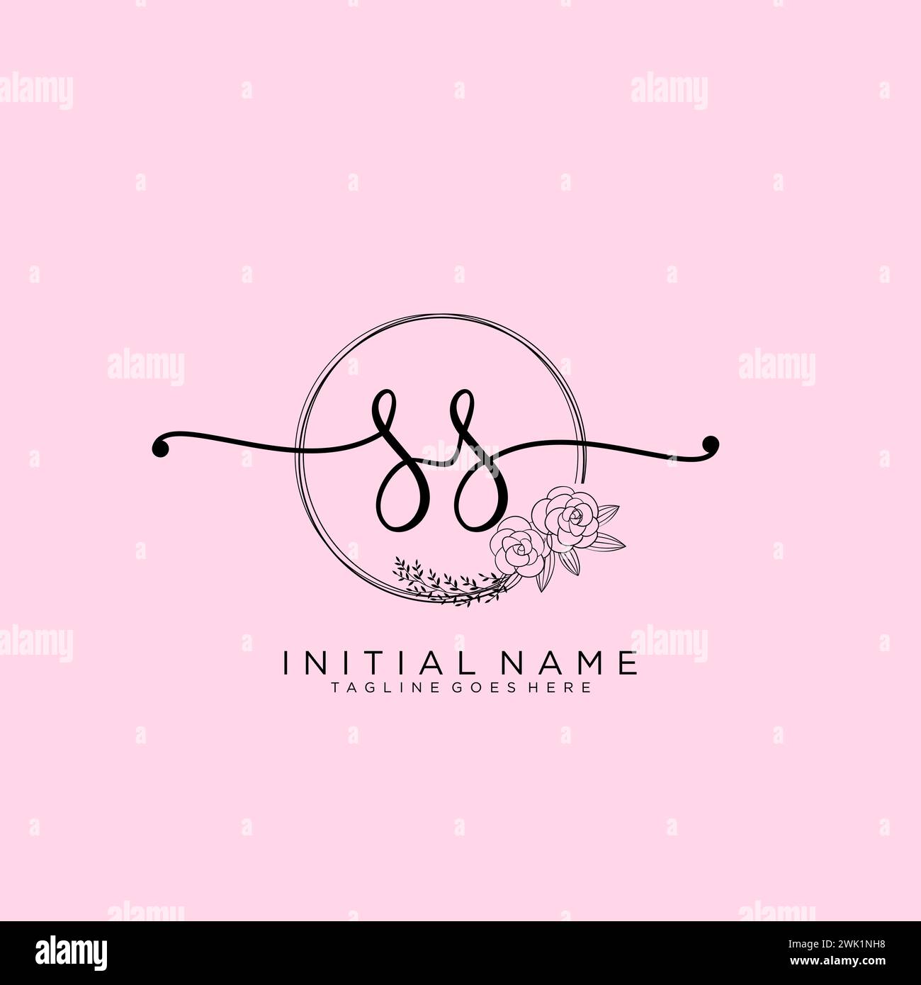 SS Initial handwriting logo with circle Stock Vector Image & Art - Alamy