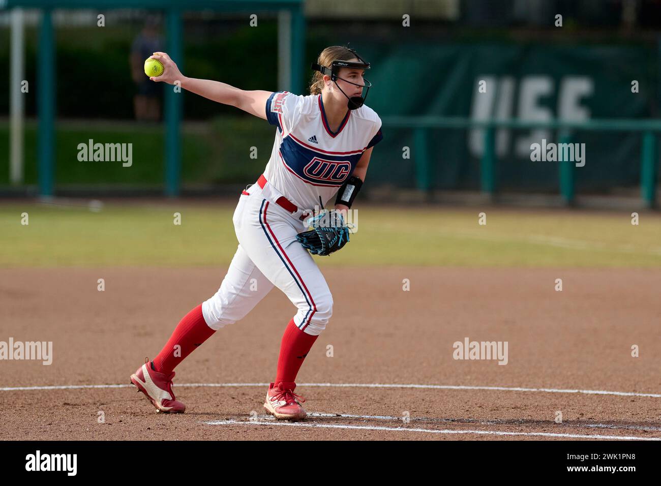 UIC Flames pitcher Carlee Jo Clark (13) during an NCAA softball game ...