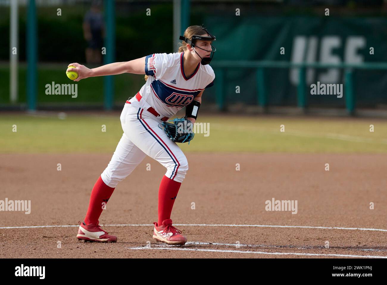 UIC Flames pitcher Carlee Jo Clark (13) during an NCAA softball game ...