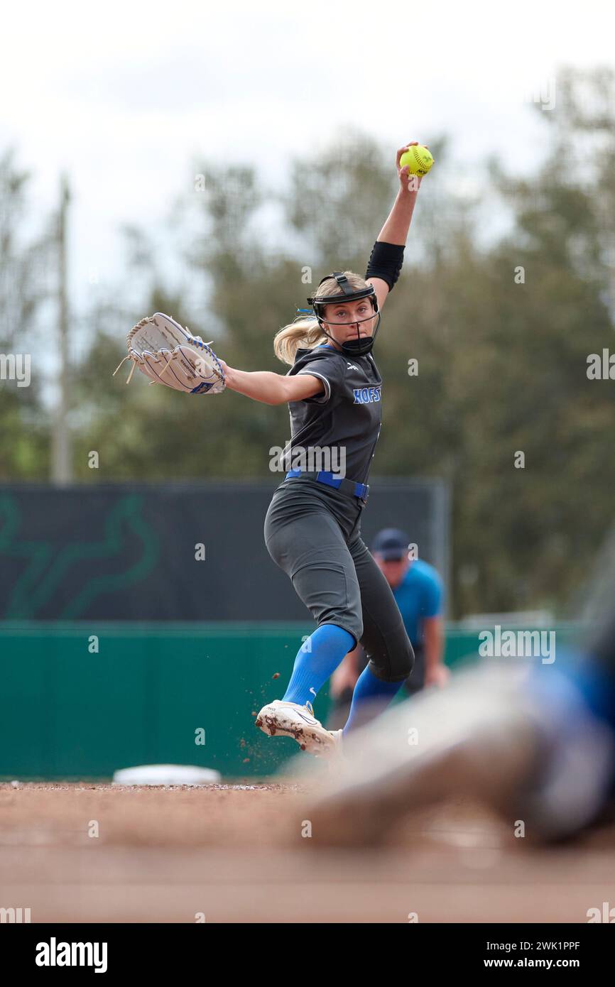 Hofstra Pride pitcher Julia Apsel (17) during an NCAA softball game against the UIC Flames on ...