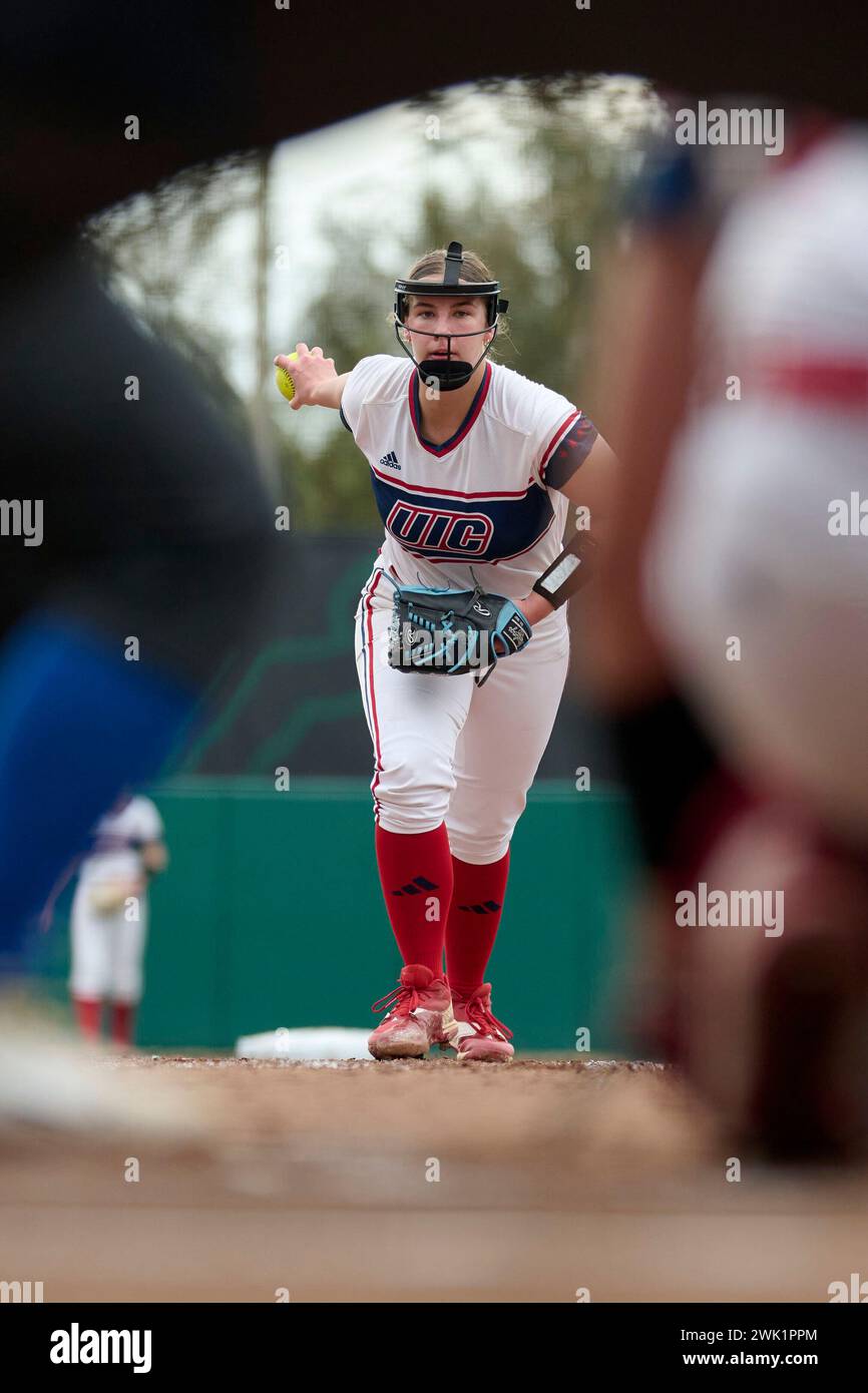 UIC Flames pitcher Carlee Jo Clark (13) during an NCAA softball game ...