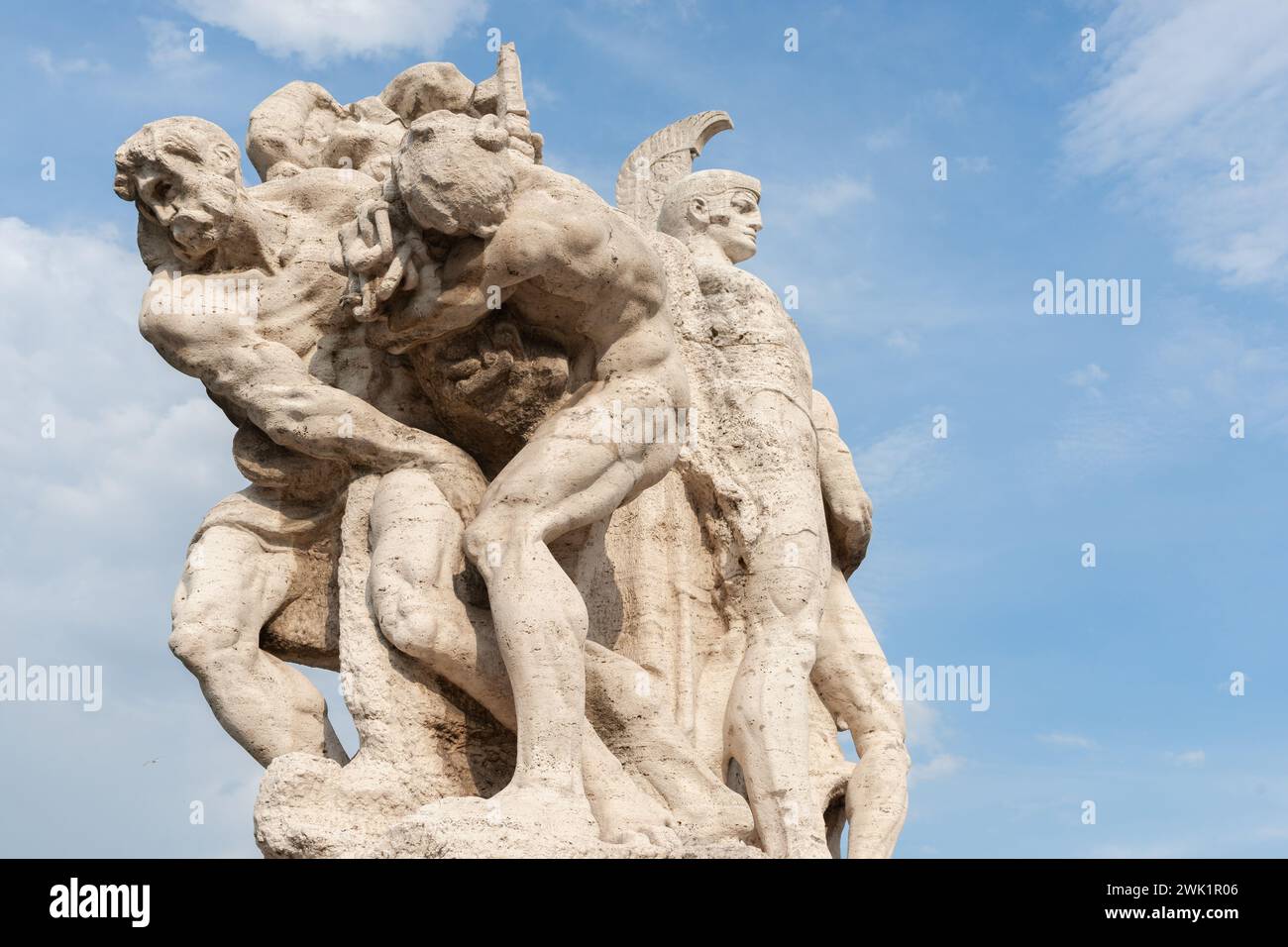 Statue of men together and roman soldier in city of Rome Stock Photo ...