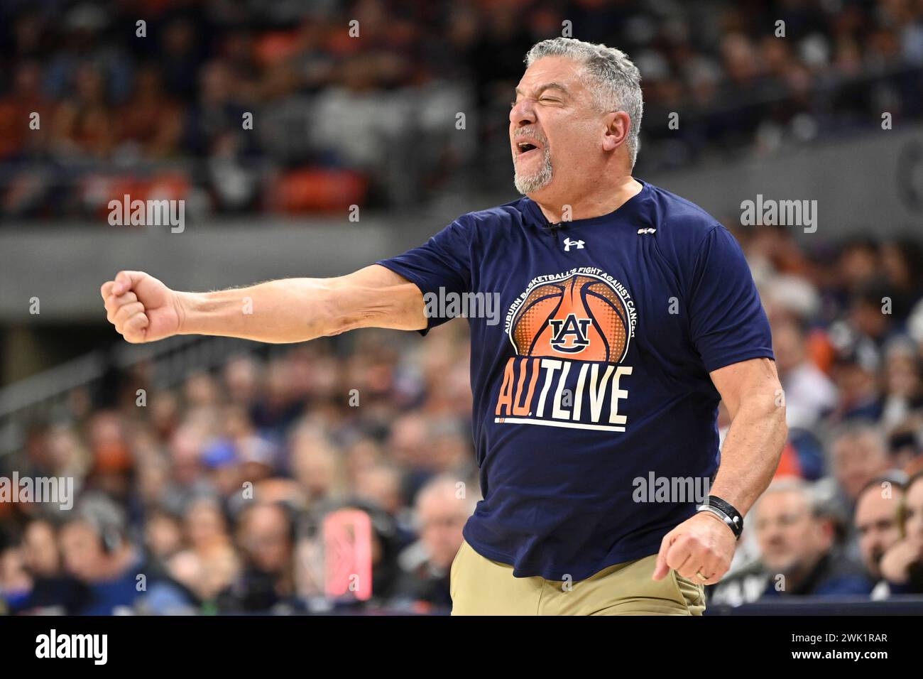 Auburn coach Bruce Pearl reacts to a call during the second half the ...