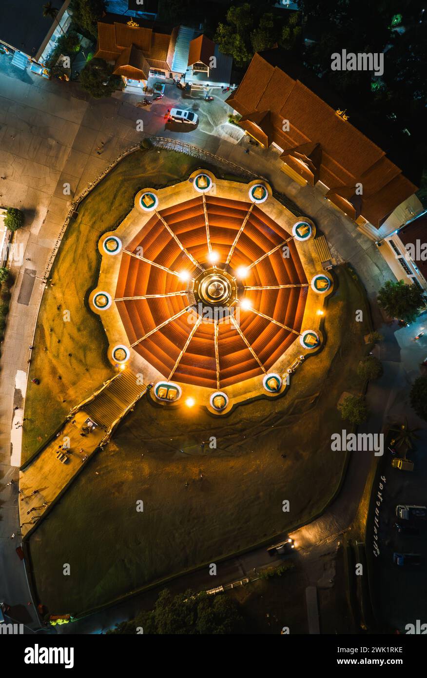 Aerial view of Wat Huay Pla Kang: Goddess of Mercy, in Chiang Rai ...