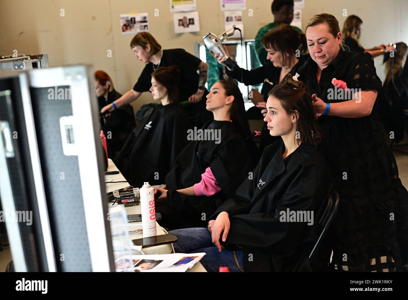 London, UK. 17th Feb, 2024. Schwarzkopf Professional hair stylists by ...