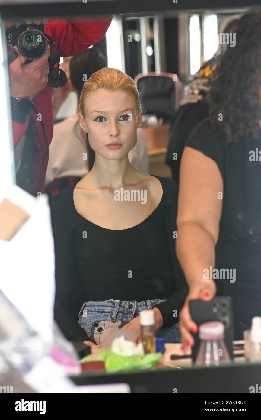 London, UK. 17th Feb, 2024. Schwarzkopf Professional hair stylists by ...