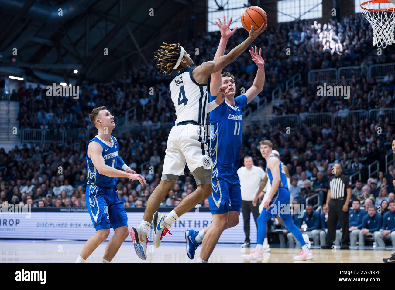 INDIANAPOLIS, IN - FEBRUARY 17: Butler Bulldogs guard DJ Davis (4 ...