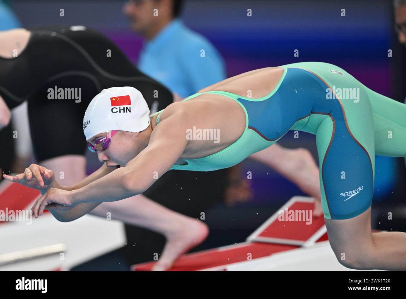 Doha, Qatar. 17th Feb, 2024. Tang Qianting of China competes during the ...