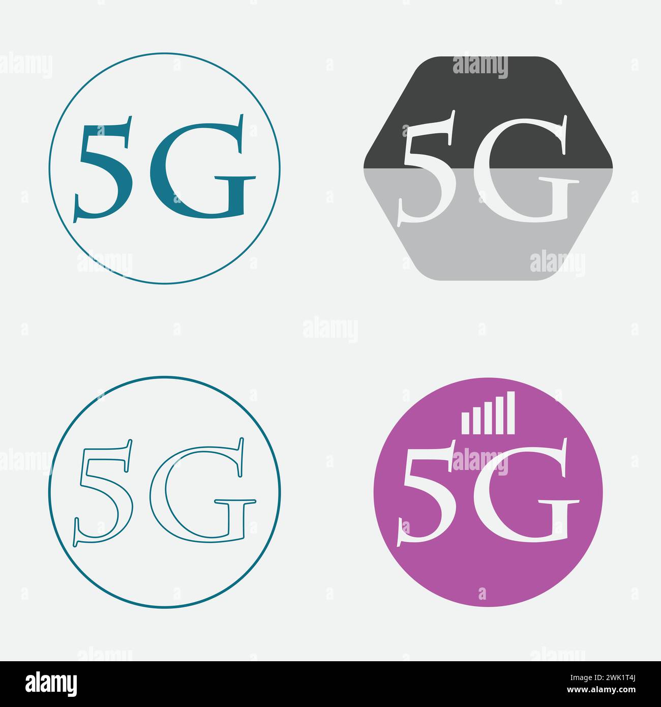 5 G icon set logo vector Stock Vector Image & Art - Alamy
