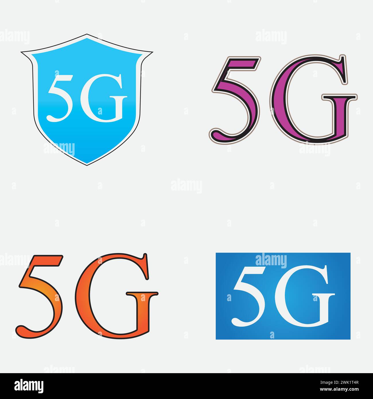 5 G icon set logo vector Stock Vector Image & Art - Alamy