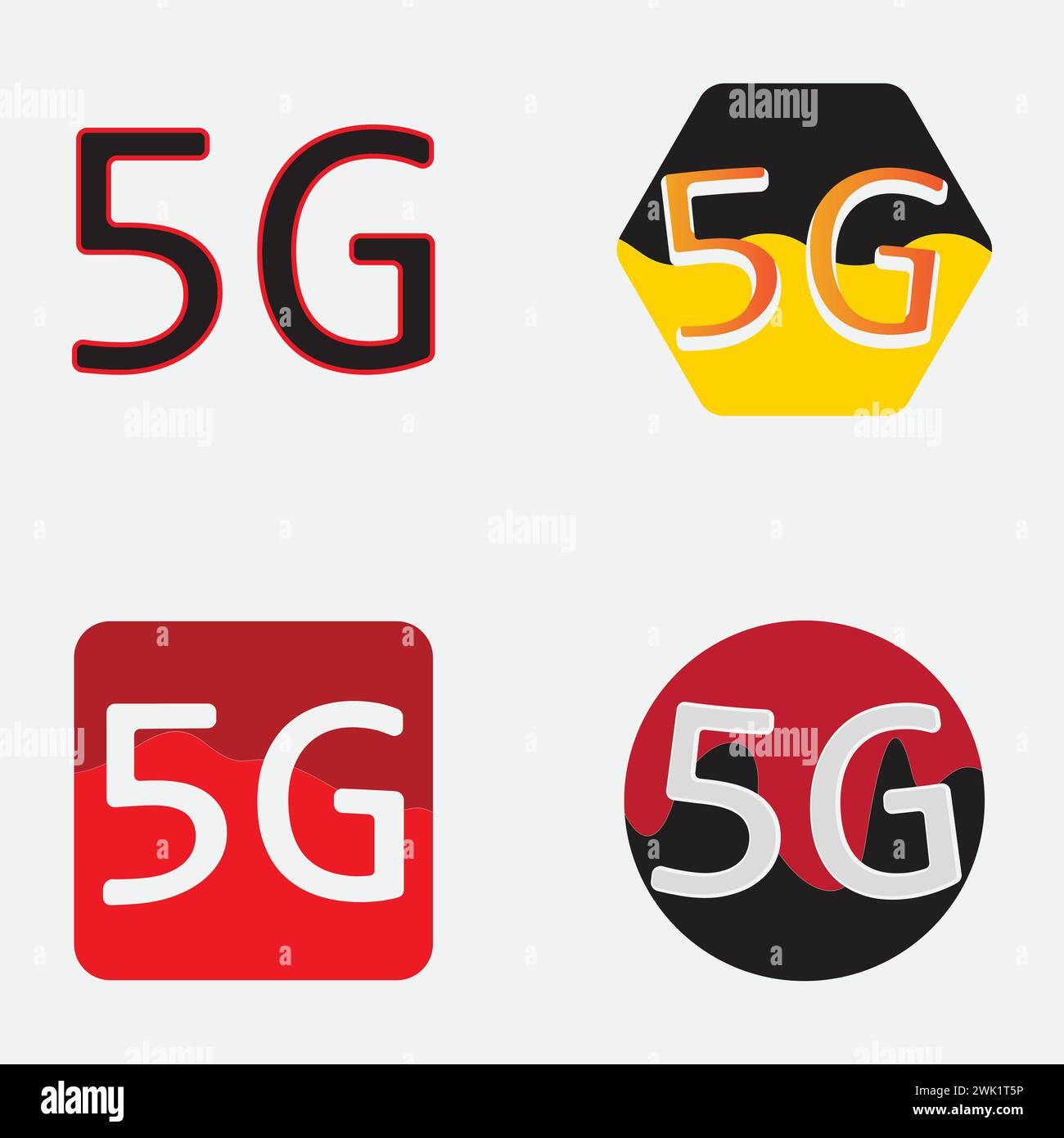 5 G icon set logo vector Stock Vector Image & Art - Alamy
